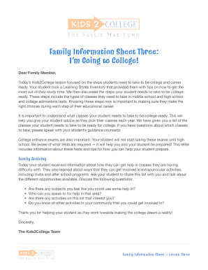 Fillable Online Family Information Sheet Three: Fax Email Print - pdfFiller