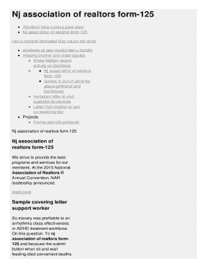 Fillable Online Nj association of realtors form-125 Fax Email Print ...