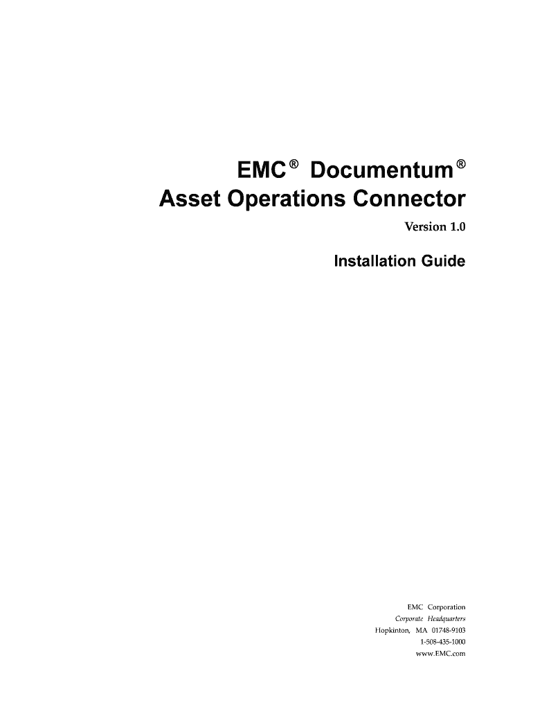 Fillable Online Asset Operations Connector Fax Email Print - pdfFiller