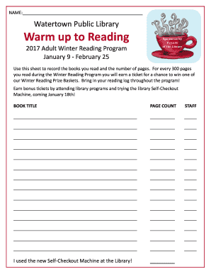 Fillable Online Warm up to Reading Fax Email Print - pdfFiller