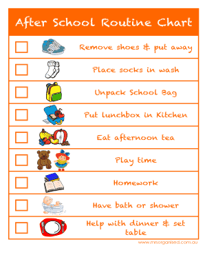 Fillable Online After School Routine Chart Fax Email Print - pdfFiller