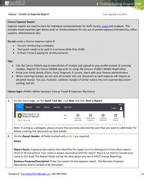 Fillable Online Concur - Create an Expense Report Fax Email Print ...