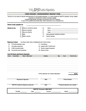 Fillable Online CHECK REQUEST / REIMBURSEMENT REQUEST FORM Fax Email ...