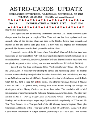 Fillable Online ASTRO-CARDS UPDATE Fax Email Print - pdfFiller