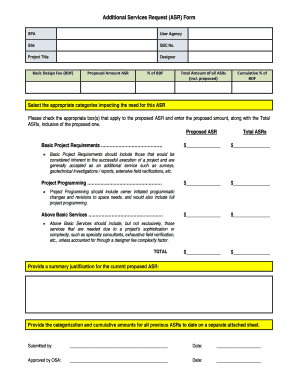 Fillable Online Additional Services Request (ASR) Form Fax Email Print ...