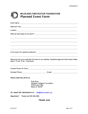 Fillable Online WILDLAND FIREFIGHTER FOUNDATION Fax Email Print - pdfFiller