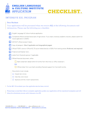 Fillable Online INTENSIVE ESL PROGRAM Fax Email Print - pdfFiller