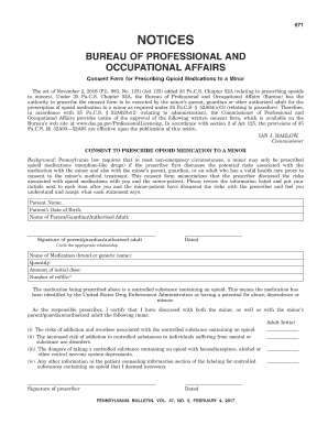 Fillable Online Consent Form for Prescribing Opioid Medications to a ...