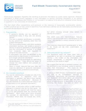 Fillable Online ipc nsw gov Fact Sheet: Reasonably Ascertainable ...