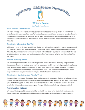 Fillable Online ECE Photos Order Form Fax Email Print - pdfFiller