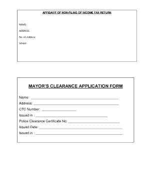 Fillable Online AFFIDAVIT OF NON-FILING OF INCOME TAX RETURN Fax Email ...