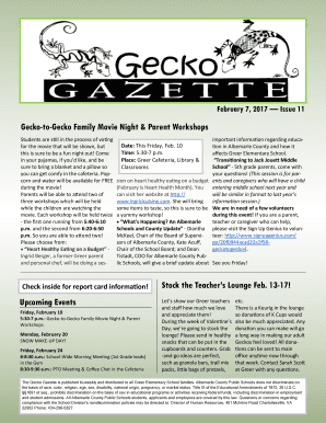 Fillable Online Gecko-to-Gecko Family Movie Night & Parent Workshops ...