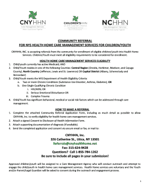 Fillable Online COMMUNITY REFERRAL Fax Email Print - pdfFiller