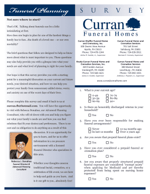 Fillable Online Funeral Planning Fax Email Print - pdfFiller