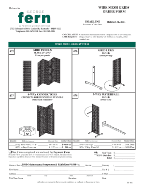 Fillable Online WIRE MESH GRIDS Fax Email Print - pdfFiller