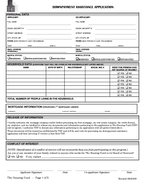 Fillable Online DOWNPAYMENT ASSISTANCE APPLICATION Fax Email Print ...