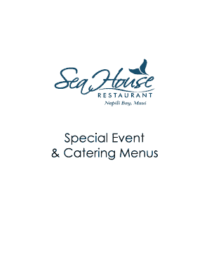 Fillable Online Special Event & Catering Menus - Sea House Restaurant ...