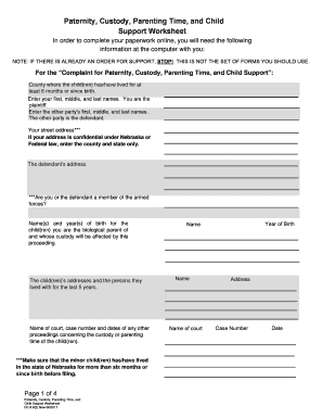 Fillable Online Paternity, Custody, Parenting Time, and Child Fax Email ...