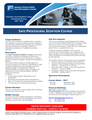Fillable Online SAFE PROCEDURAL SEDATION COURSE Fax Email Print - pdfFiller