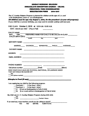 Fillable Online IMMACULATE CONCEPTION CHURCH - CELINA Fax Email Print - pdfFiller