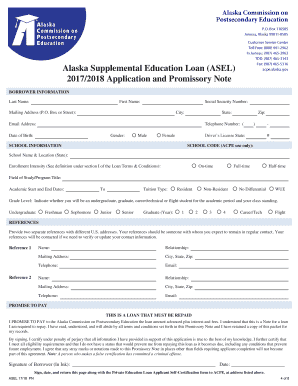 Fillable Online ALASKA SUPPLEMENTAL EDUCATION LOAN (ASEL) Fax Email ...