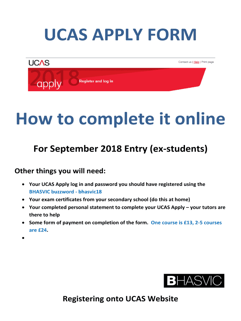 Fillable Online UCAS APPLY FORM Fax Email Print - pdfFiller