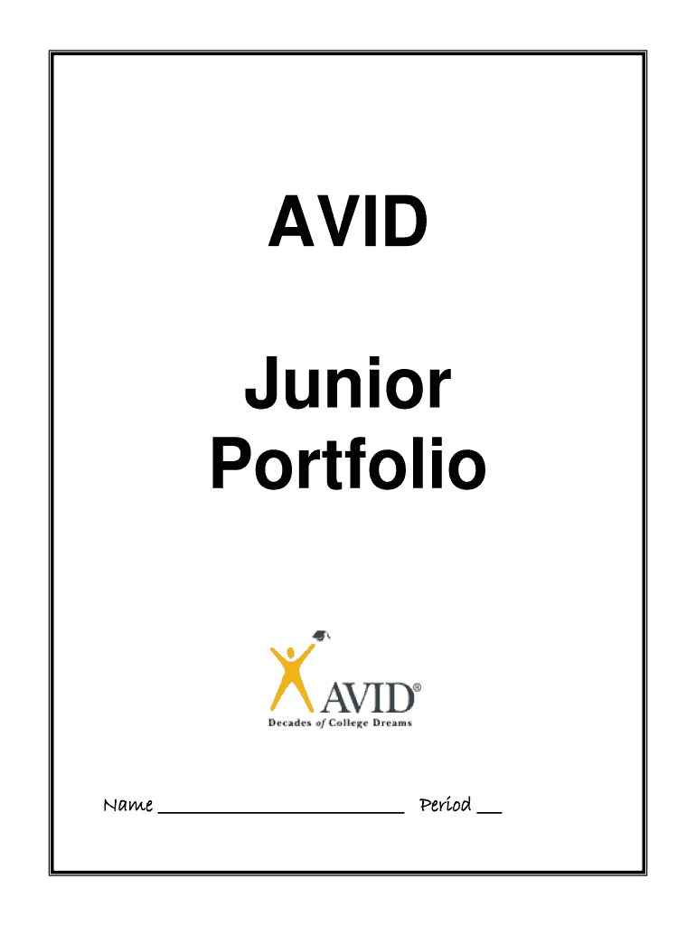 Fillable Online Table of Contents for AVID Junior Portfolio Fax Email Print - pdfFiller