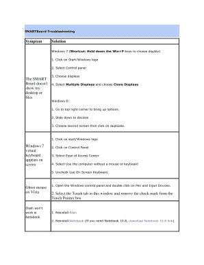 Fillable Online SMARTBoard Troubleshooting Fax Email Print - pdfFiller