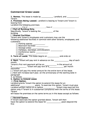 Commercial Gross Lease Doc Template | pdfFiller