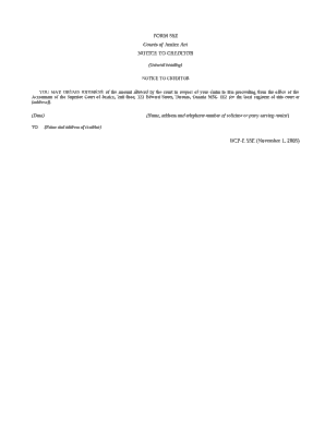 notice TO CREDITOR Doc Template | pdfFiller