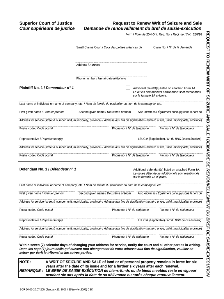 Request to Renew Writ of Seizure and Sale Doc Template | pdfFiller