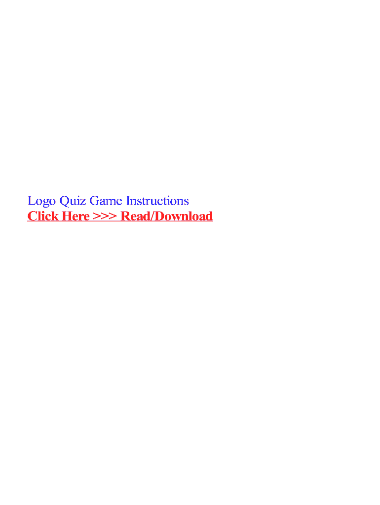 Fillable Online Logo Quiz Game Instructions Fax Email Print - pdfFiller