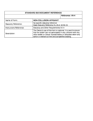 STANDARD BID DOCUMENT REFERENCE Doc Template | pdfFiller