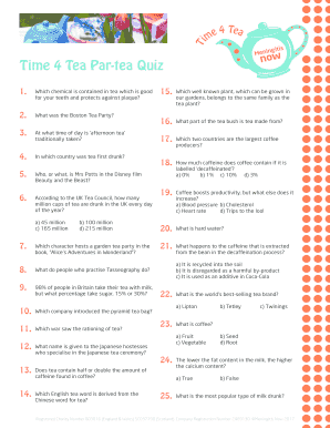 Fillable Online 4 Tea Fax Email Print - pdfFiller