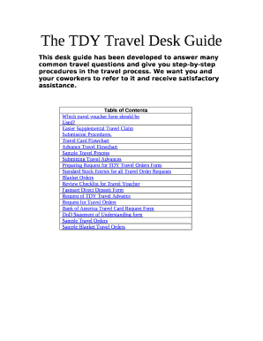 The TDY Travel Desk Guide Doc Template | pdfFiller