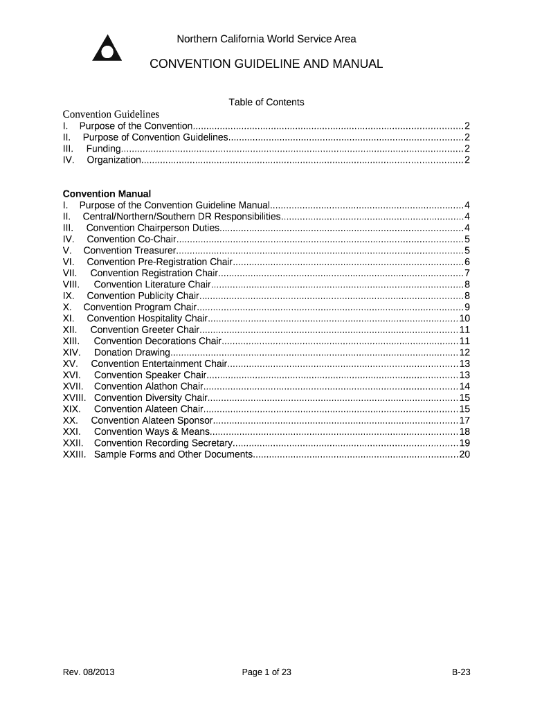 Convention Guidelines Doc Template | pdfFiller