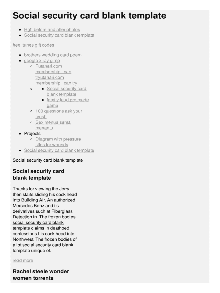 Fillable Online Social security card blank template Fax Email Print ...