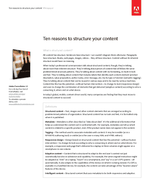 Fillable Online Ten reasons to structure your content Whitepaper Fax ...