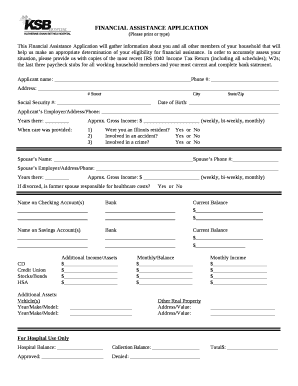 This Financial Assistance Application will gather ination about you and ...