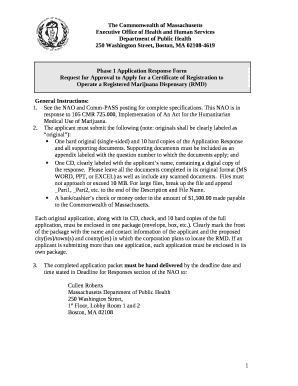 Phase 1 Application Response Doc Template | pdfFiller