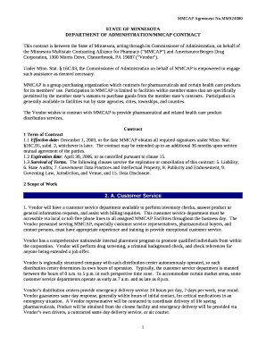 DEPARTMENT OF ADMINISTRATION/MMCAP CONTRACT Doc Template | pdfFiller
