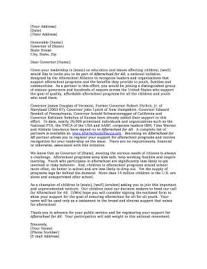 Governor of State Doc Template | pdfFiller