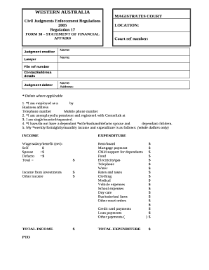 38 STATEMENT OF FINANCIAL AFFAIRS Doc Template | pdfFiller