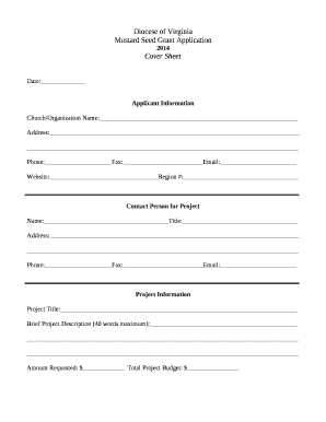 Mustard Seed Grant Application Doc Template | pdfFiller