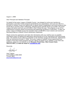 Dear Principal and Assistant Principal: Doc Template | pdfFiller