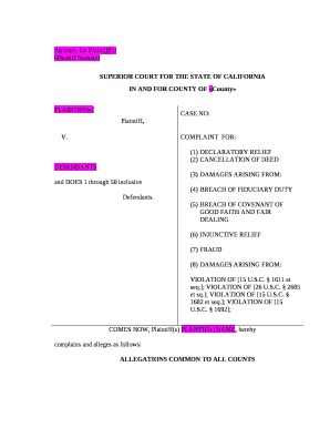 (Plantiff Name(s) Doc Template | pdfFiller