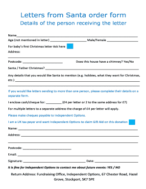 Fillable Online Letters from Santa order form Fax Email Print - pdfFiller