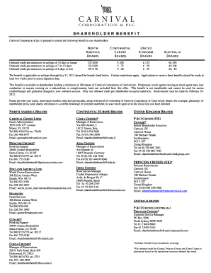 Fillable Online SHAREHOLDER BENEFIT Fax Email Print - pdfFiller