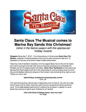 Fillable Online Santa Claus The Musical comes to Fax Email Print ...