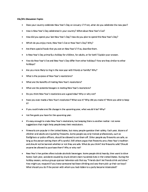 Fillable Online ESL/EFL Discussion Topics Fax Email Print - pdfFiller